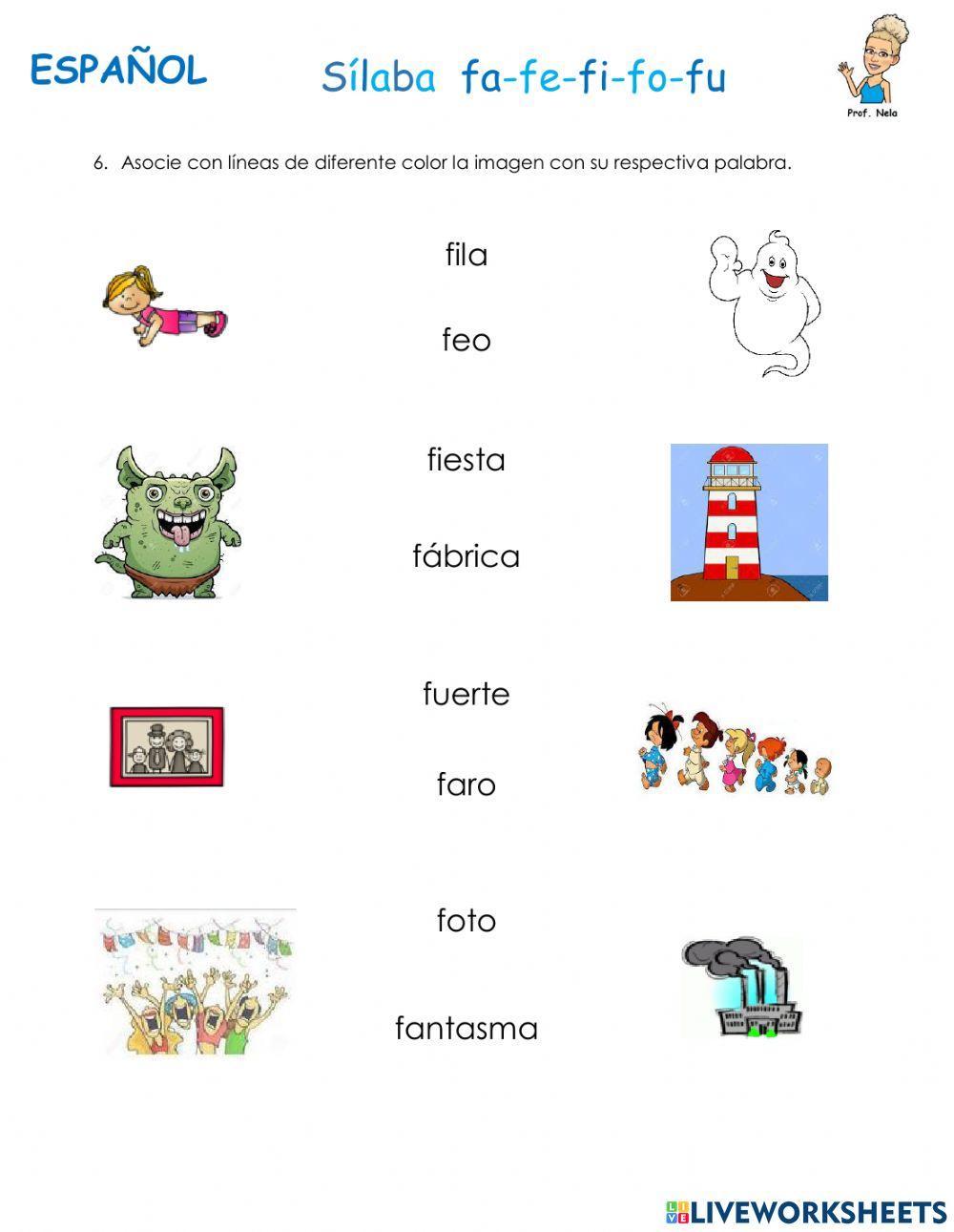 Letra F Silabas Fa Fe Fi Fo Fu Blended Learning, Spanish, 55% OFF