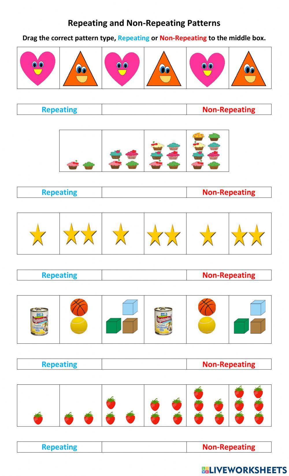 Repeating and Non-Repeating Pattern online exercise for | Live Worksheets
