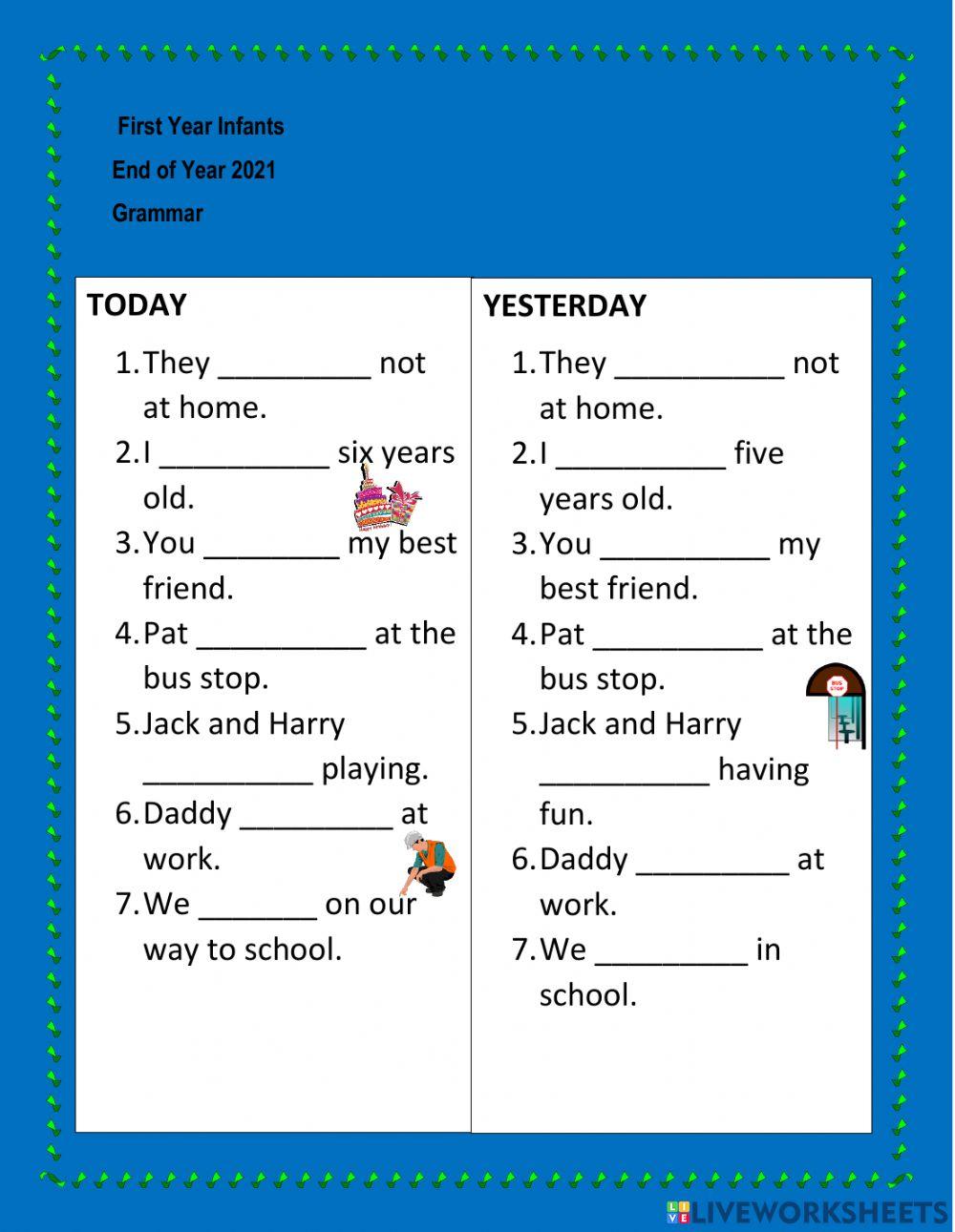 English online exercise for First Year | Live Worksheets