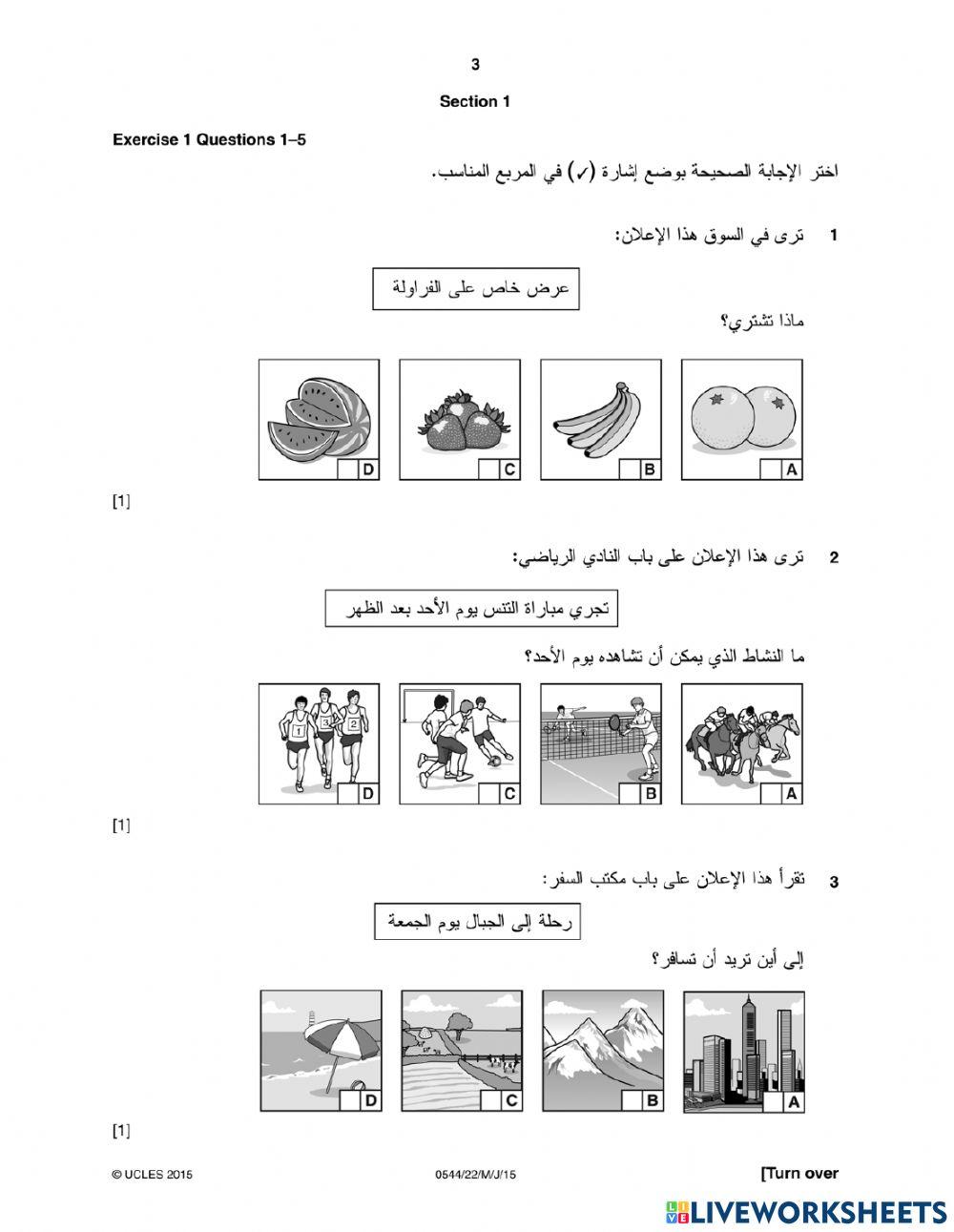 Practice past paper interactive worksheet | Live Worksheets
