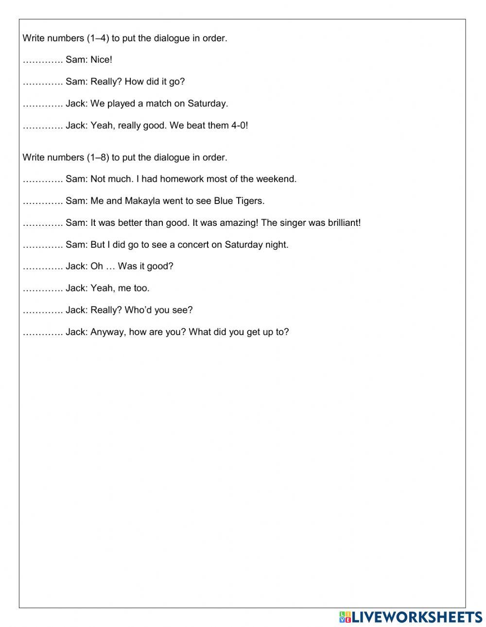 Talking About your Weekend worksheet | Live Worksheets