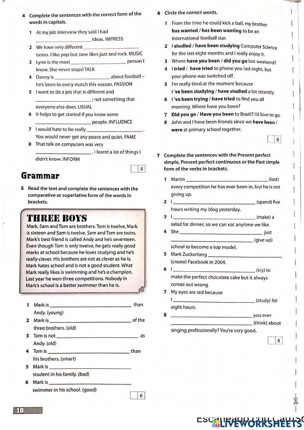 B1 Vocabulary &… | Free Interactive Worksheets | 1072033