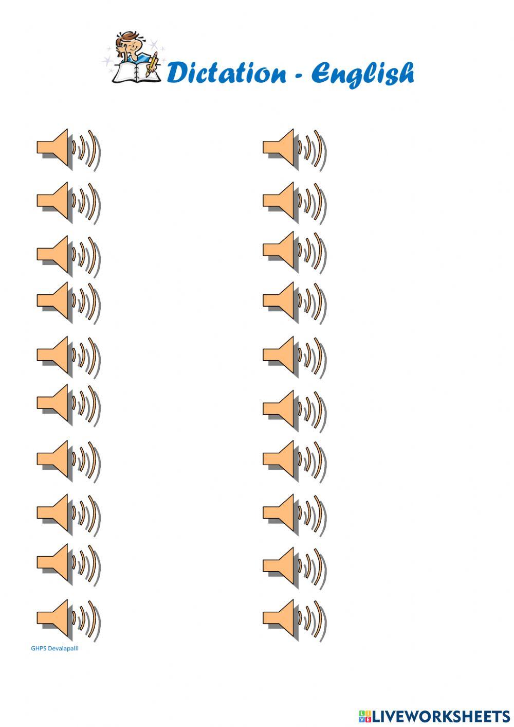 Dictation online exercise for 4 | Live Worksheets