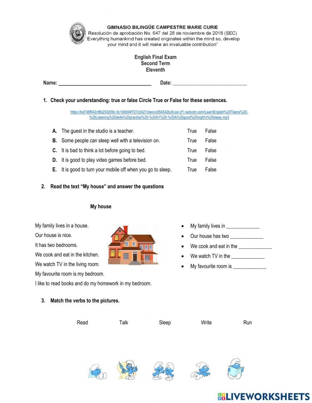 Final exam | Free Interactive Worksheets | 1073651