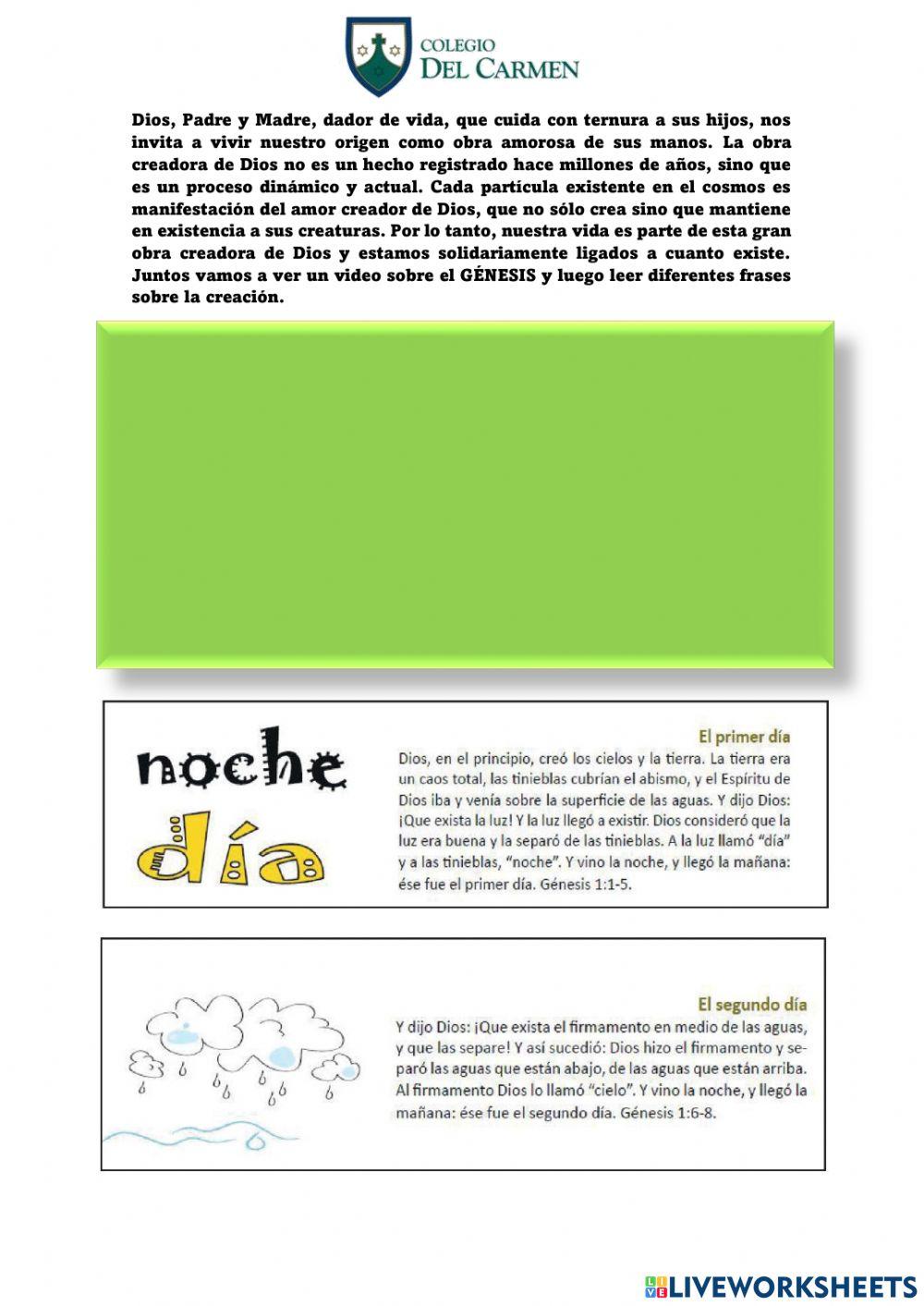 Genesis interactive worksheet | Live Worksheets