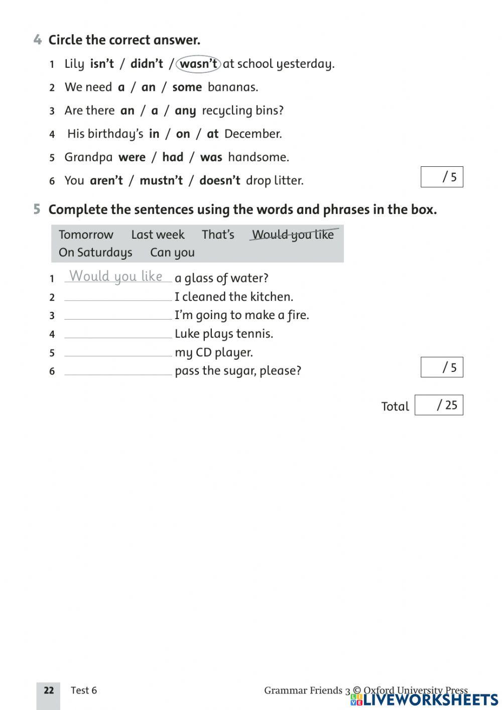 Grammar Friends… | Free Interactive Worksheets | 6628344