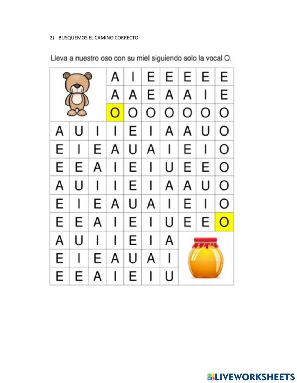 Guía de la vocal O worksheet | Live Worksheets