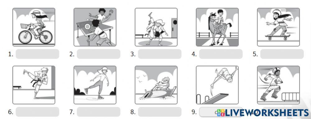 Sports online exercise for 3 | Live Worksheets