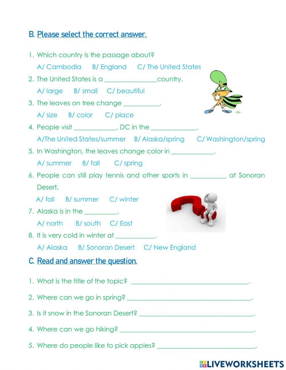 Every season worksheet | Live Worksheets