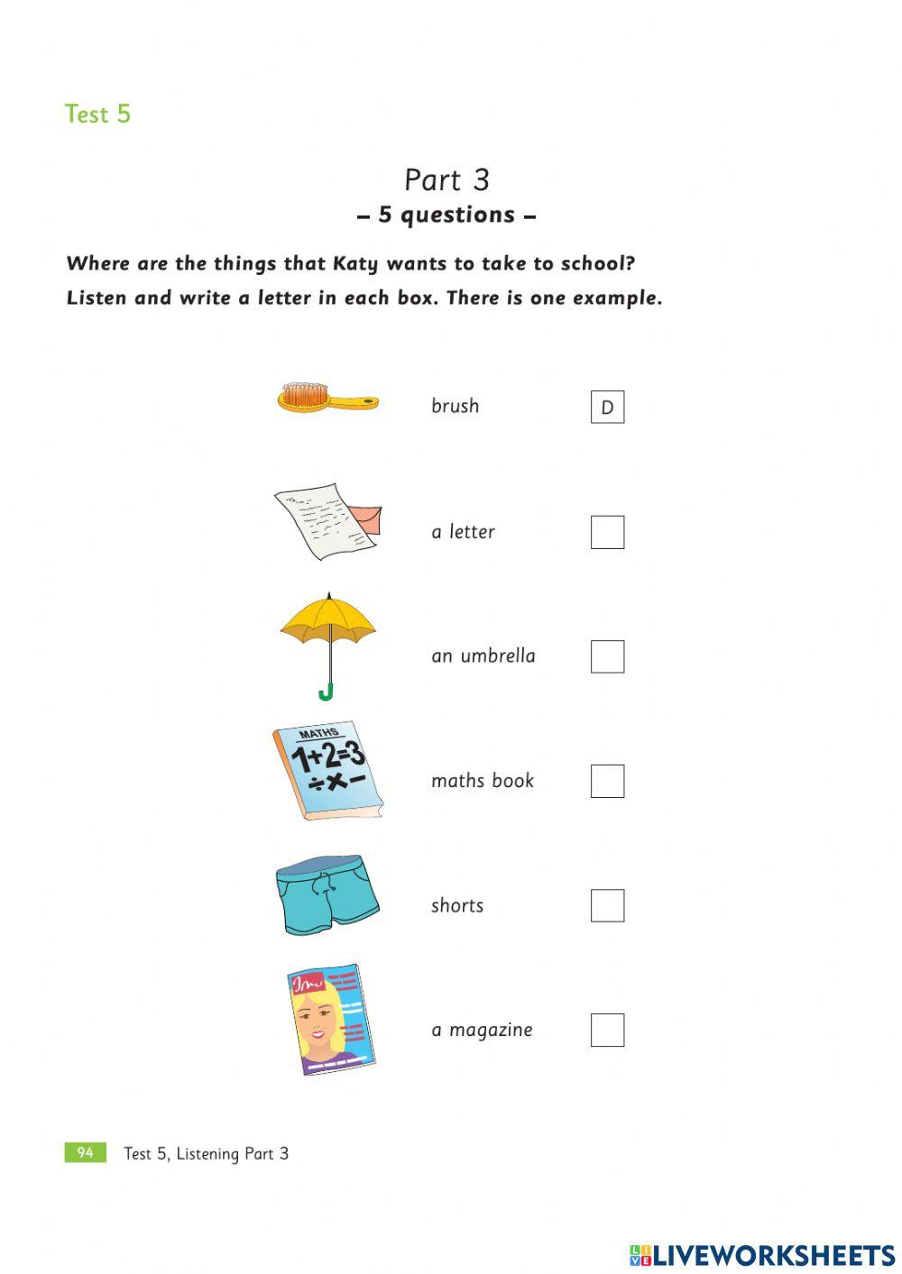 Flyers Practice… | Free Interactive Worksheets | 3665944