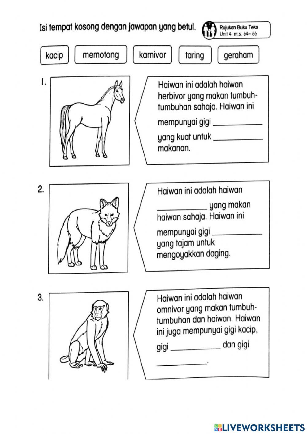 Sains tahun 3 | Free Interactive Worksheets | 1136161