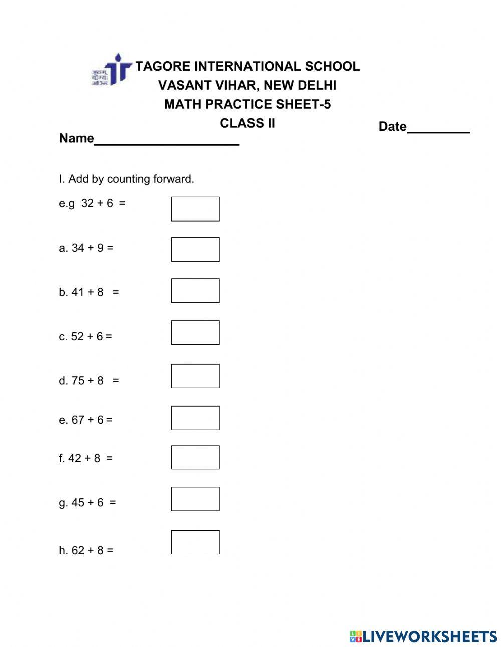 Addition online exercise for | Live Worksheets
