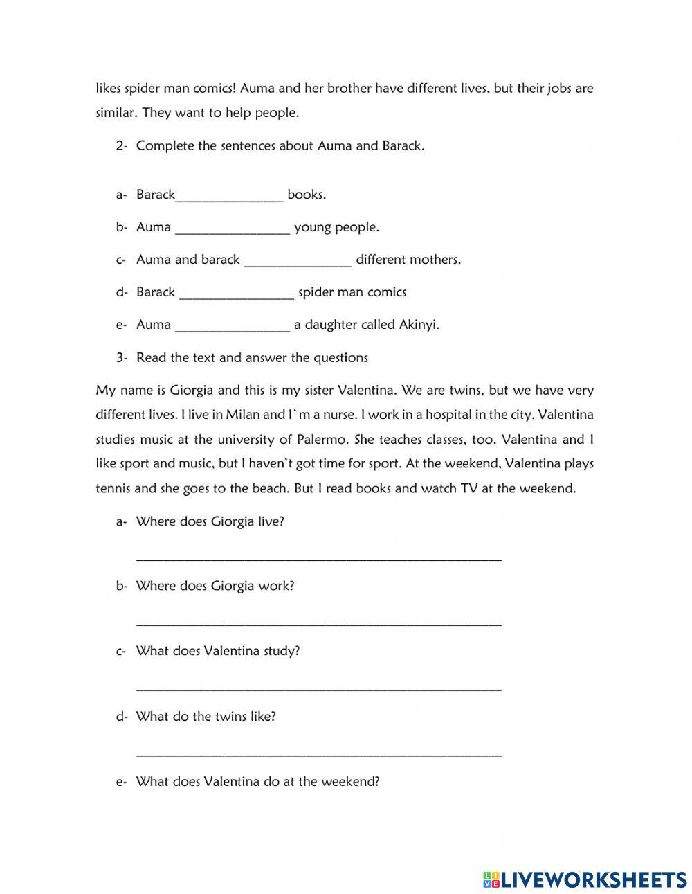 Test online exercise for elementary | Live Worksheets