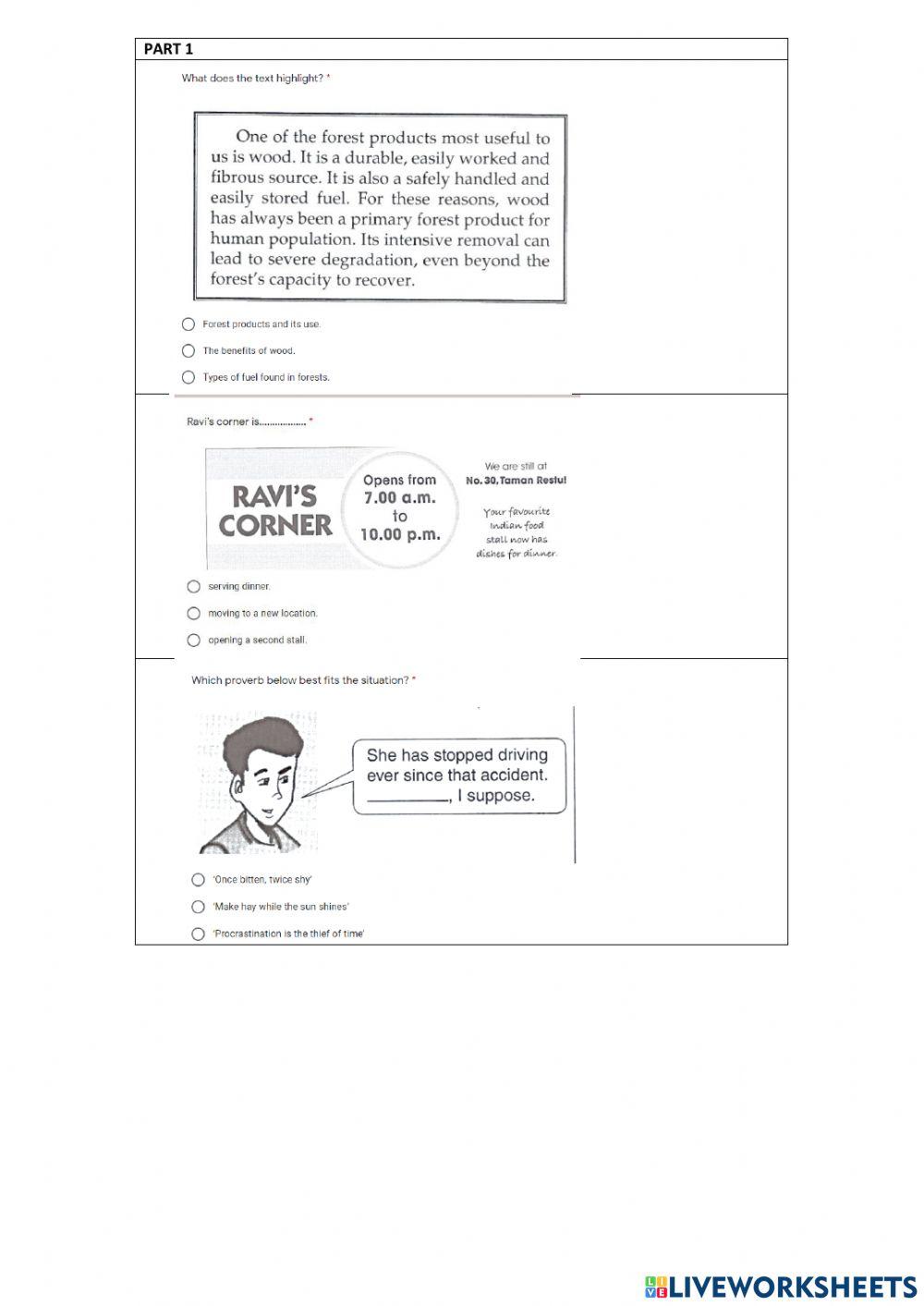 Form 2 english … | Free Interactive Worksheets | 1136734