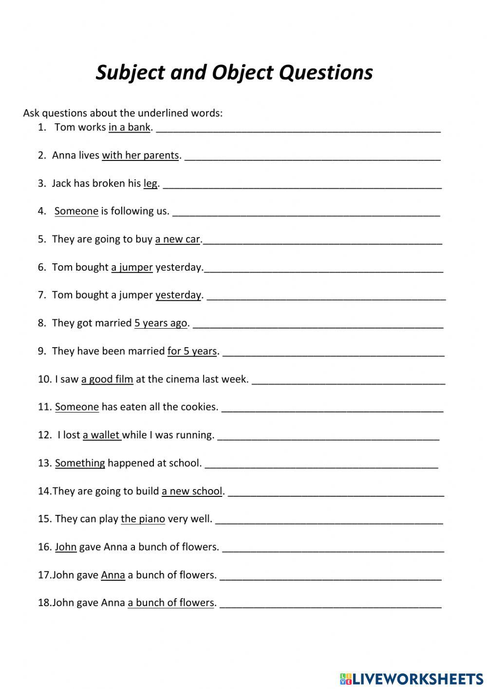 subject object questions 6652139 | AleBravo | Live