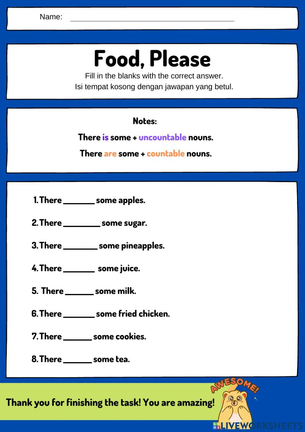 Food, Please 1137583 | Adrianazyyt | LiveWorksheets