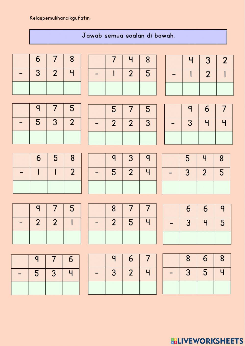 Pdf online activity: Tolak | Live Worksheets