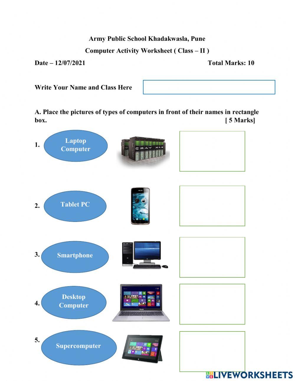 Computer Worksheets For Class 2 Computer Worksheets For Class 2