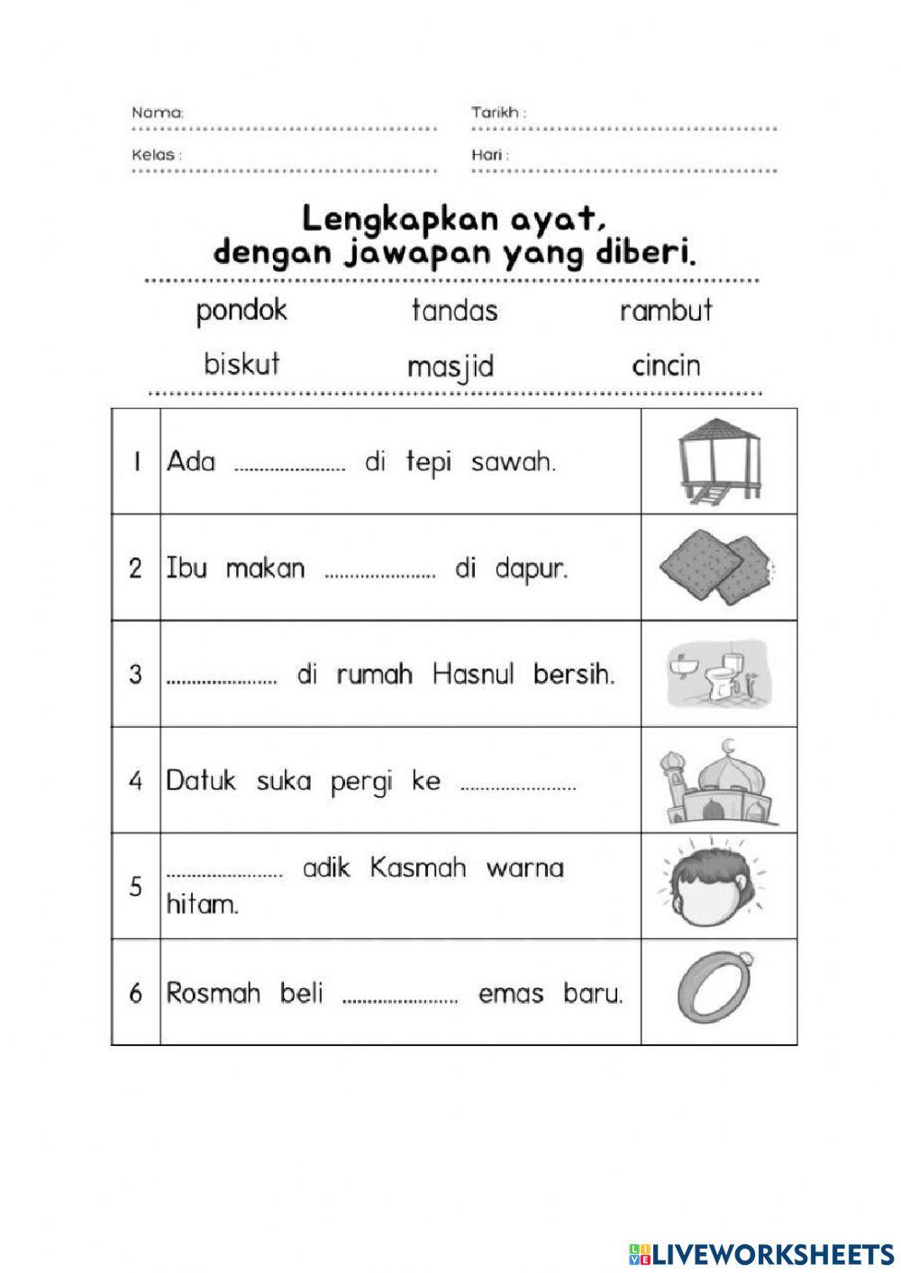 Prabacaan online worksheet for ARAS RENDAH ATAS | Live Worksheets