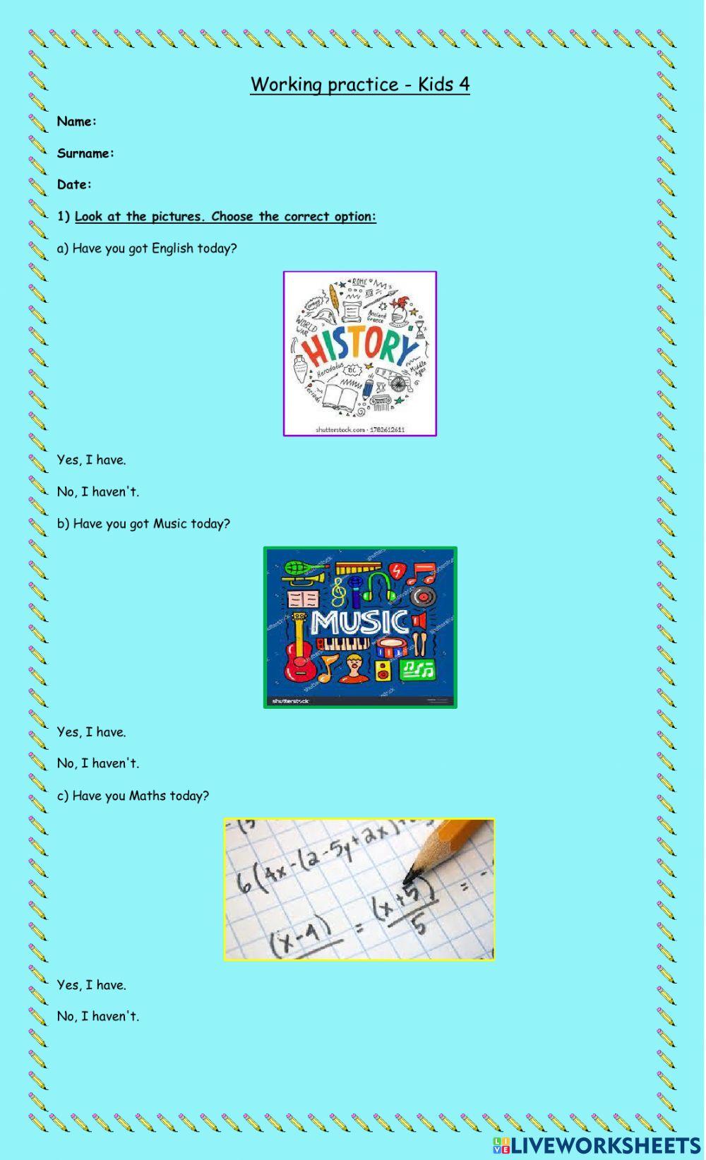 Working Practice worksheet | Live Worksheets