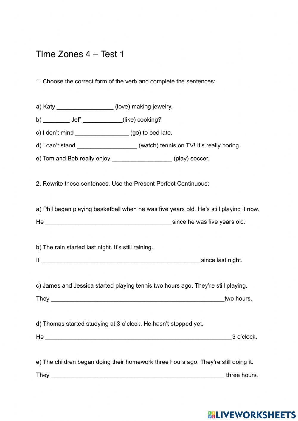 Time Zones 4 Te… | Free Interactive Worksheets | 1160547