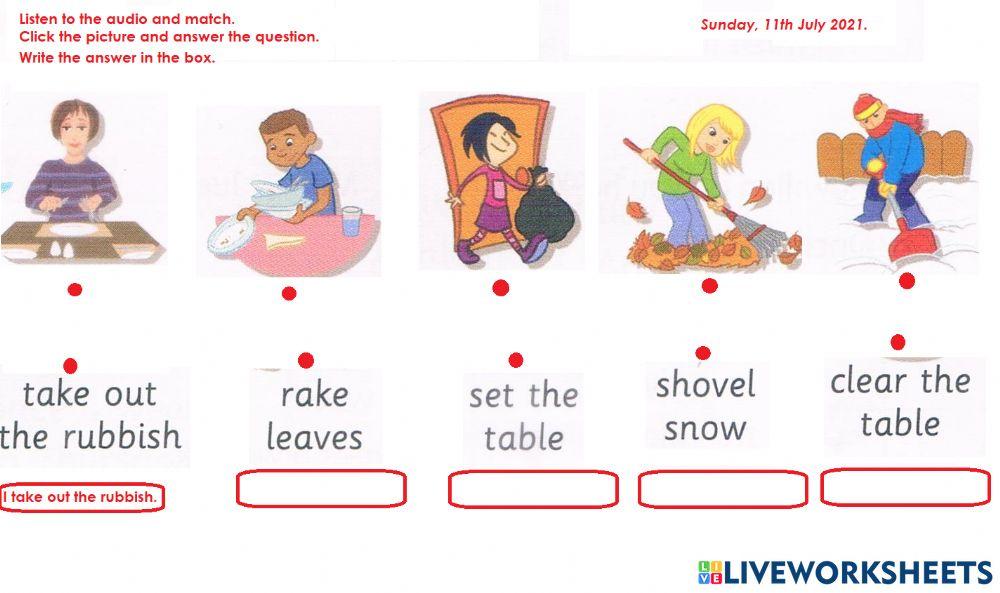 Year 4, my week. interactive worksheet | Live Worksheets