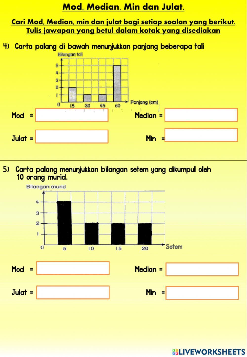Mod, median, julat dan min | khadijah290702 | Live