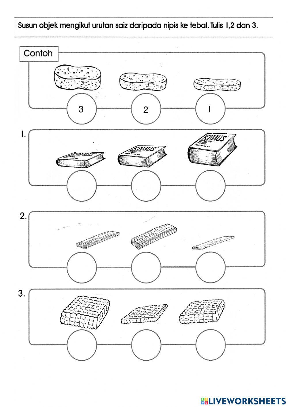 latihan susun objek nipis ke tebal 3170663 | wafazira