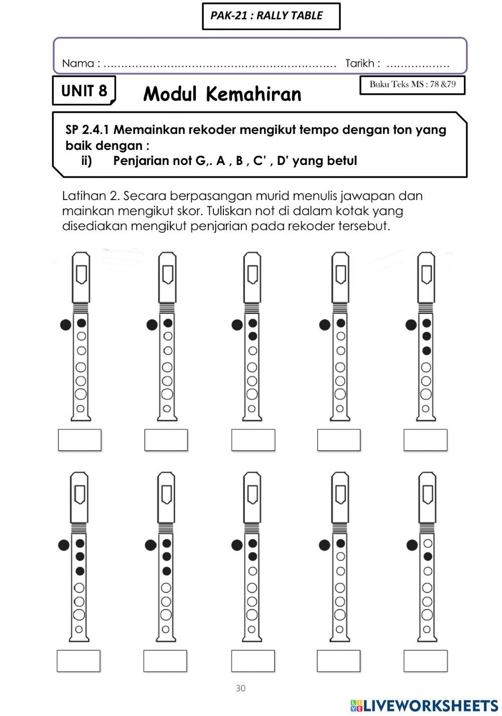 Rekoder online worksheet | Live Worksheets