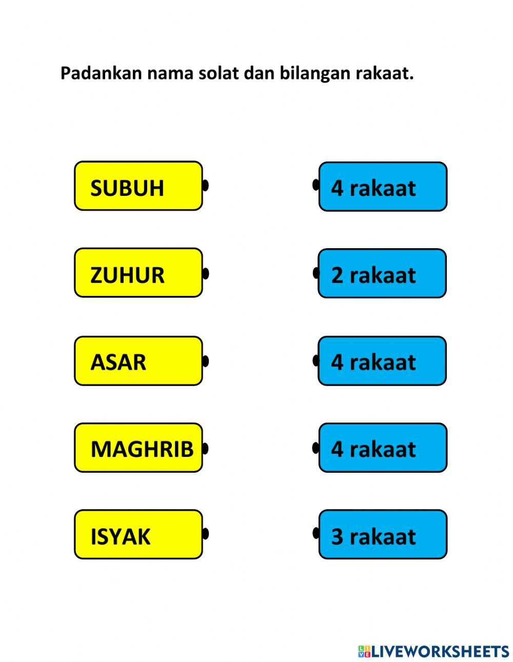 Pendidikan islam online exercise for 5 & 6 tahun | Live Worksheets