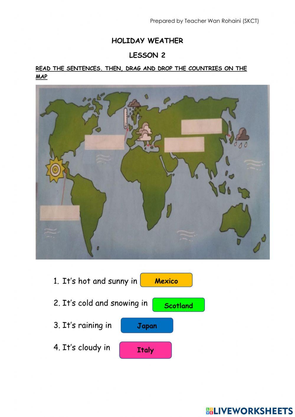 Holiday Weather online worksheet for Year 2 | Live Worksheets