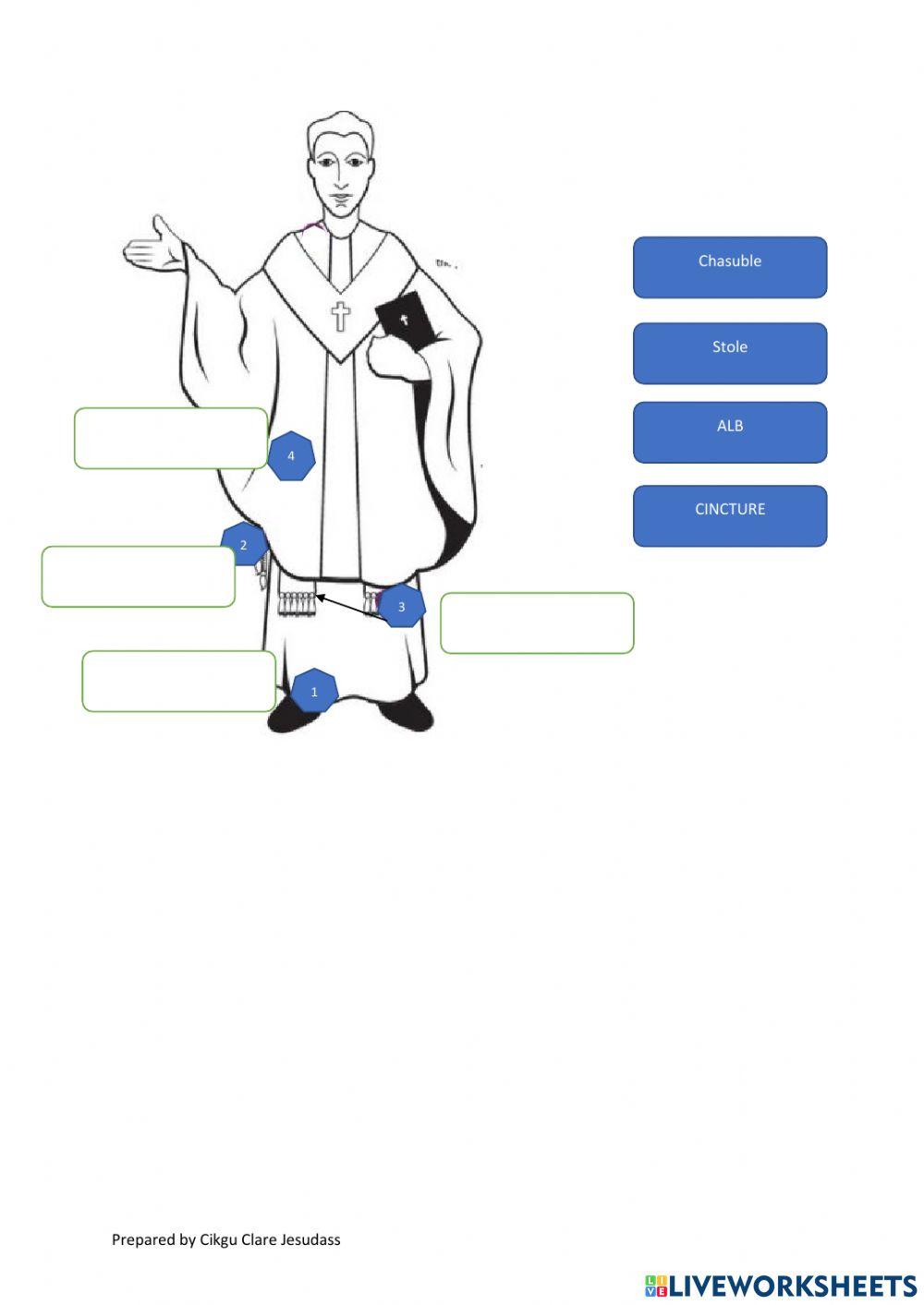 Kateketik: Jubah Paderi worksheet | Live Worksheets