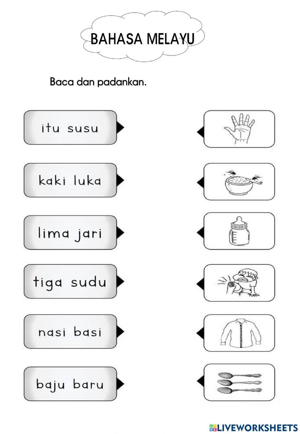 Baca dan padankan. worksheet | Live Worksheets