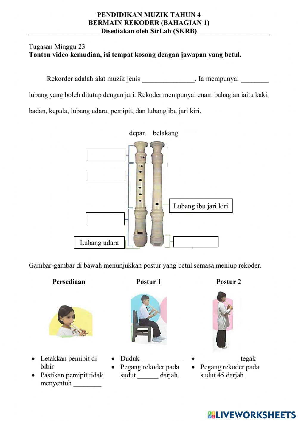 Kenali Rekoder activity | Live Worksheets