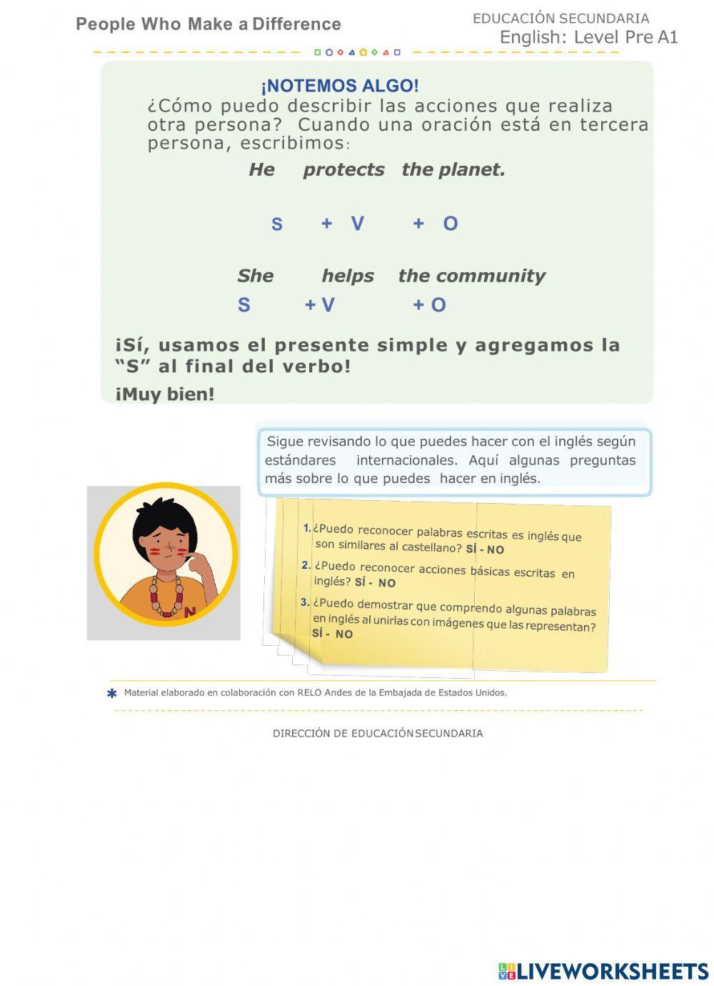 Activity 4 of people who make a difference worksheet | Live Worksheets