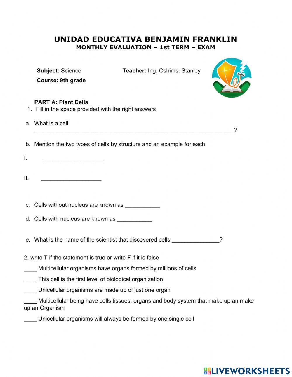 1162359 | 9th graders science exam | Oshimeje Stanislaus