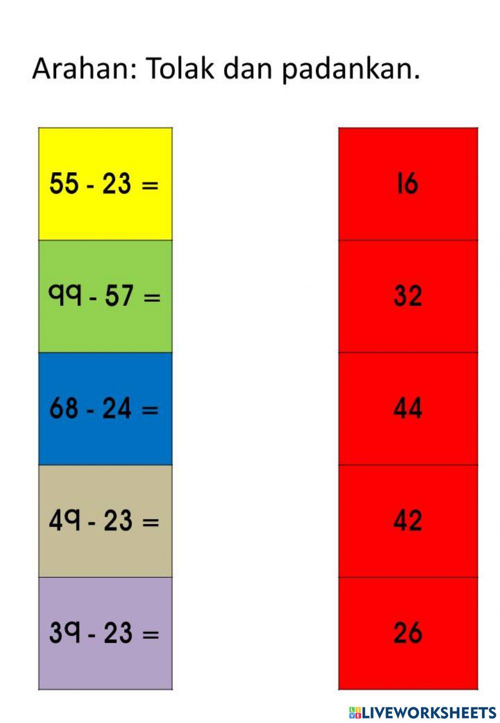 Tolak | Free Interactive Worksheets | 1162925