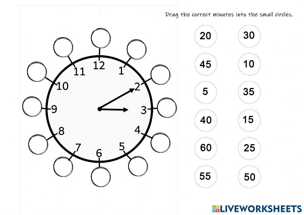 The minutes worksheet | Live Worksheets