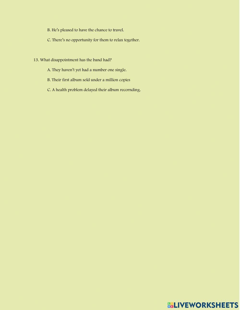 PET part 2 listening worksheet | Live Worksheets