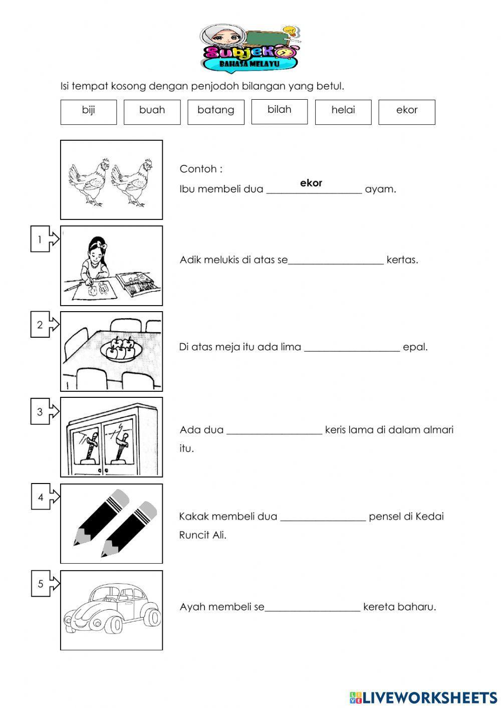 Penjodoh Bilangan Interactive Worksheet For Tahun 1 Live Worksheets