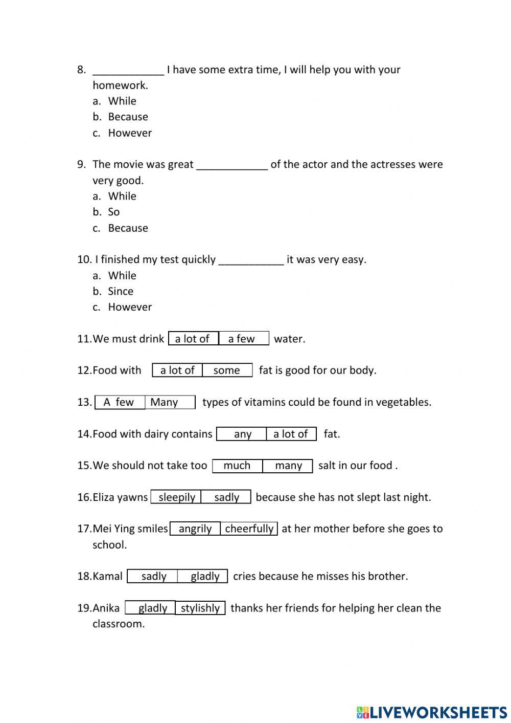 1163700 | English form 4 exm | Alniza | LiveWorksheets