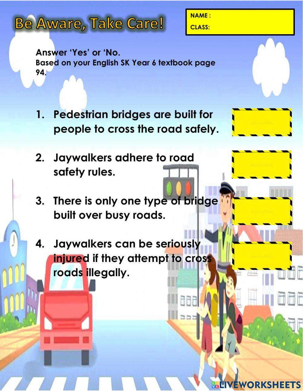 Year 6 Unit 10 Be Aware, Take Care! worksheet | Live Worksheets