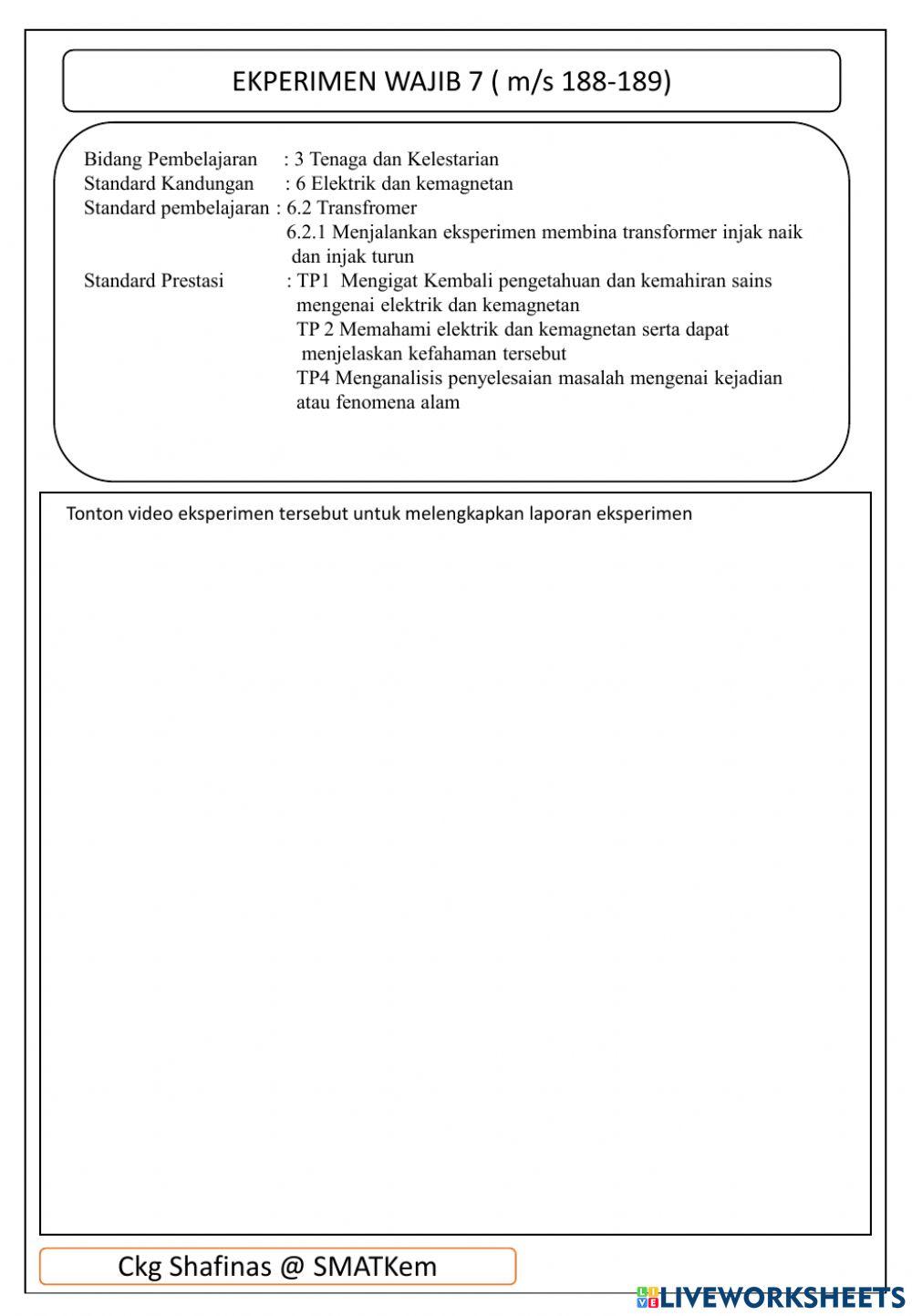 Eksperimen memb… | Free Interactive Worksheets | 1164462
