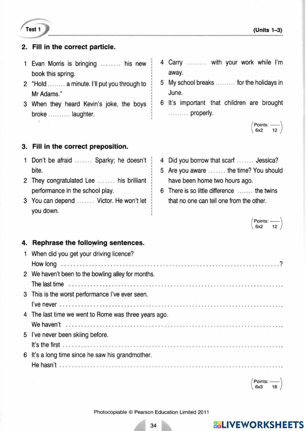 New Round Up 5 Teacher's Book- Test 1 online exercise for | Live Worksheets