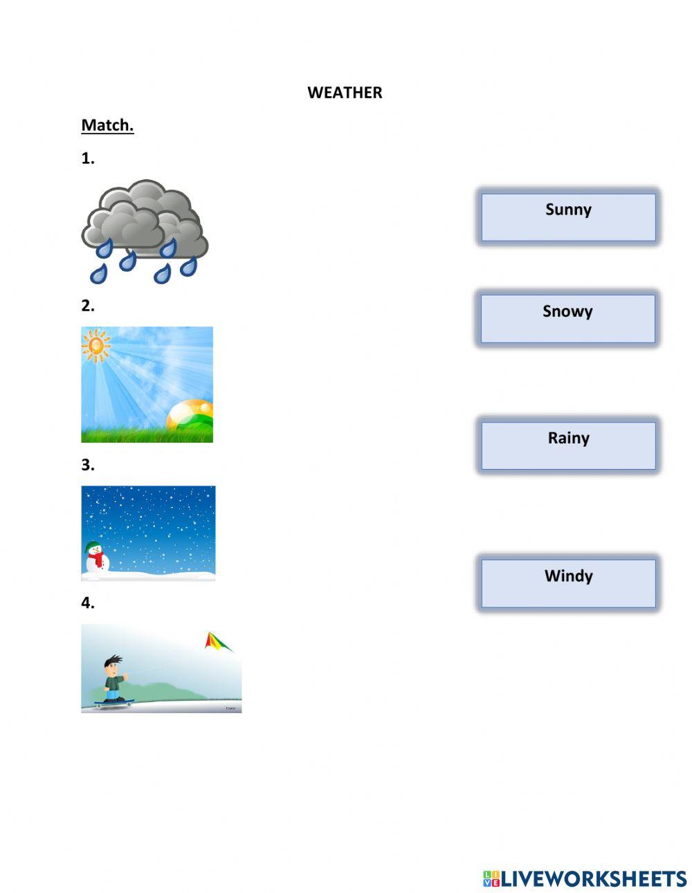 Weather online exercise for Beginner | Live Worksheets
