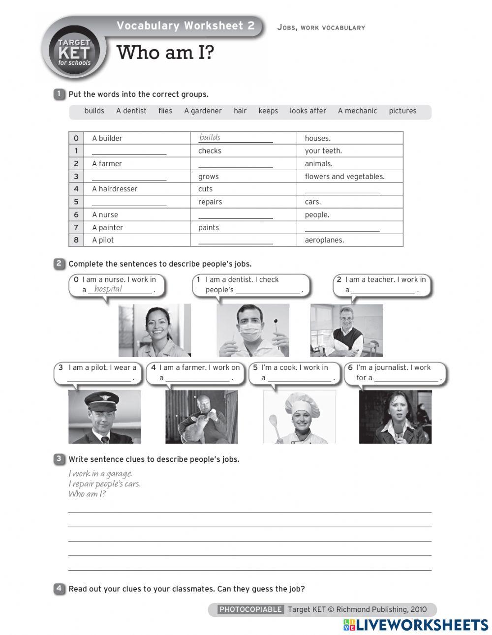 Ket vocab -1 worksheet | Live Worksheets