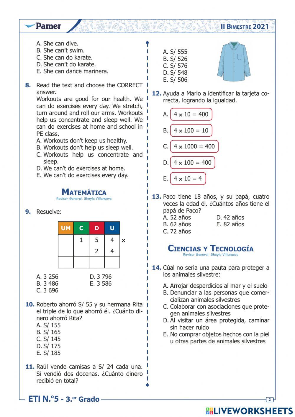 Eti interactive exercise | Live Worksheets