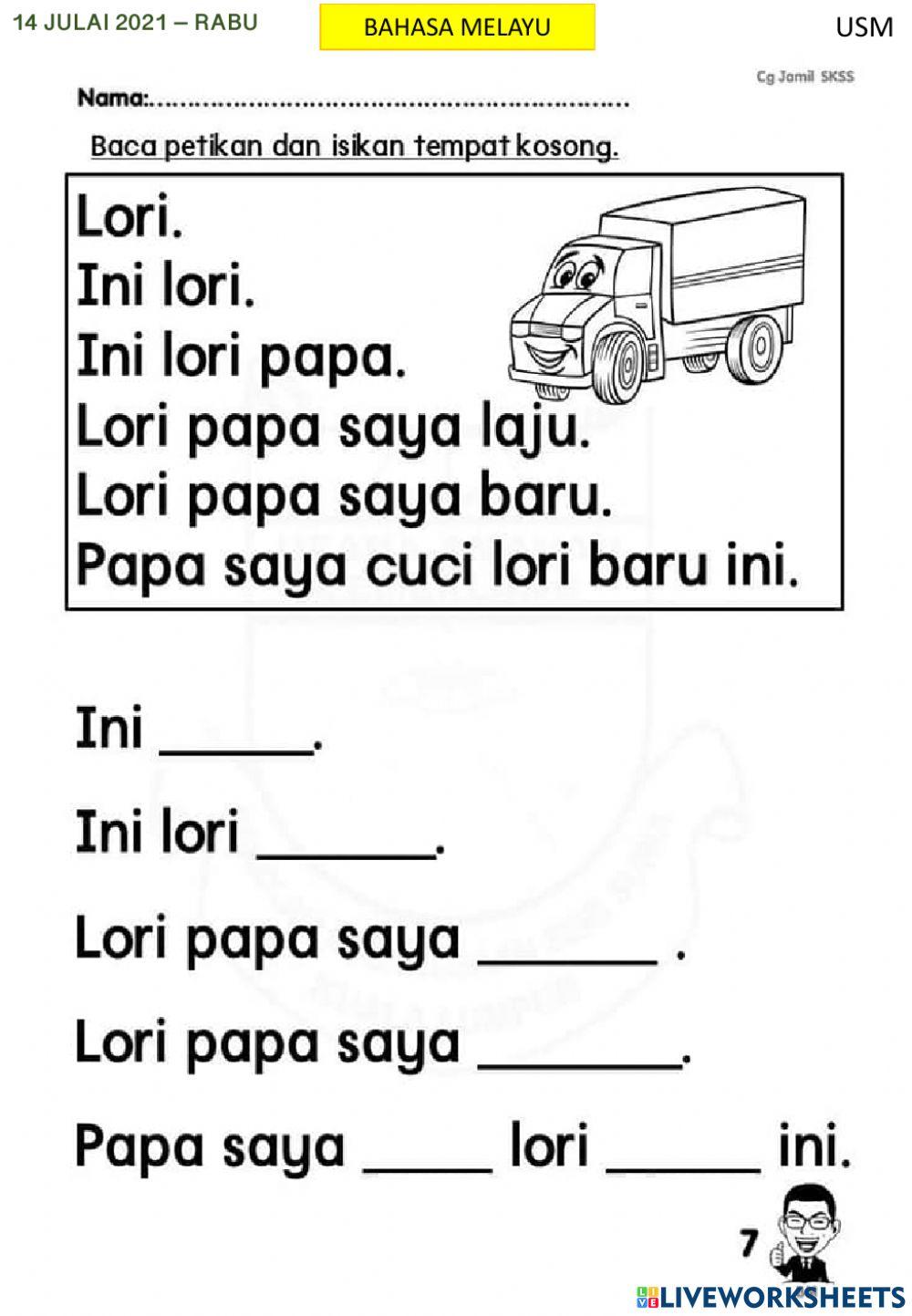 BACAAN & Pemahaman worksheet | Live Worksheets