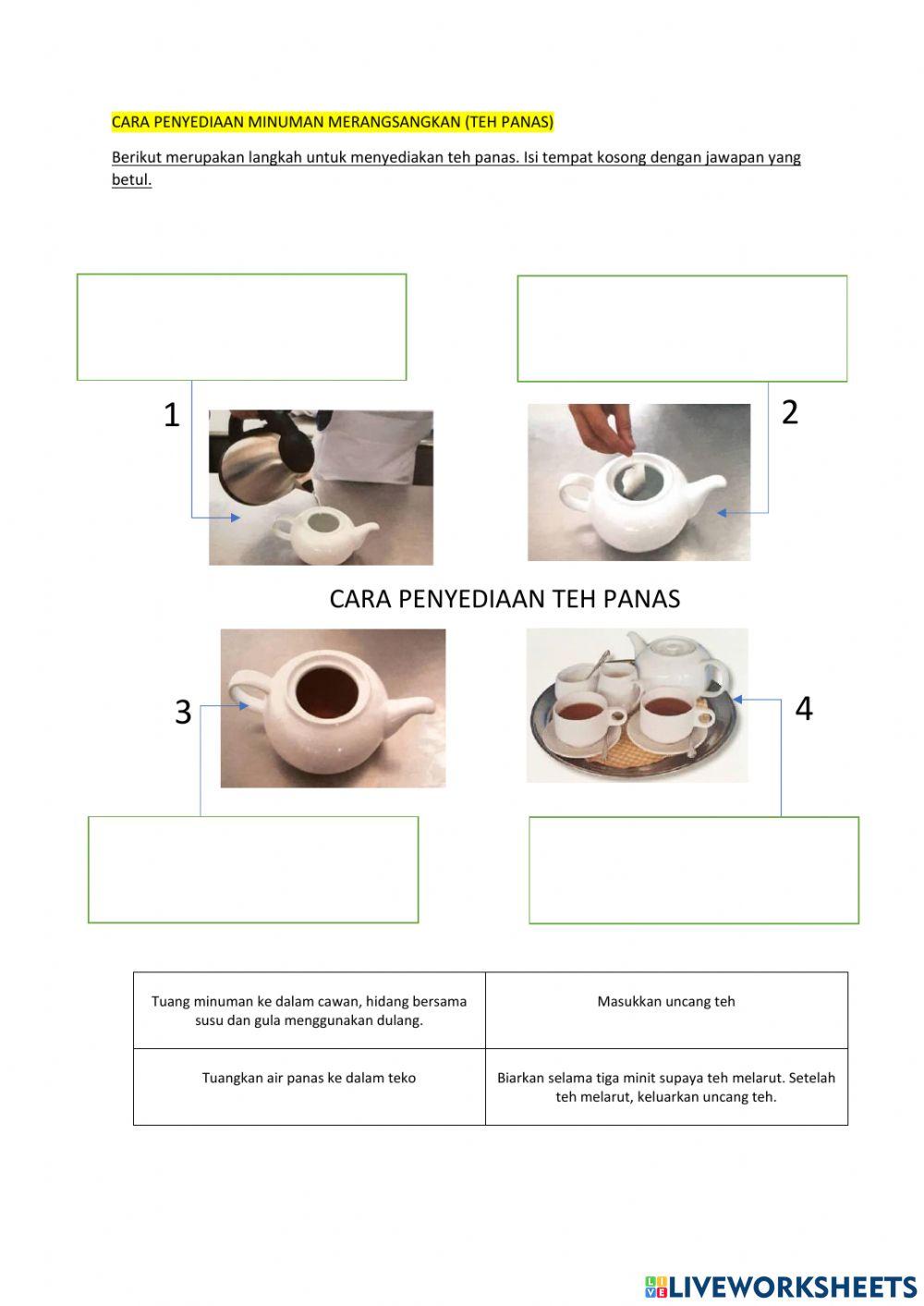 LATIHAN BHN,ALATAN - CARA PENYEDIAAN AIR TEH PANAS