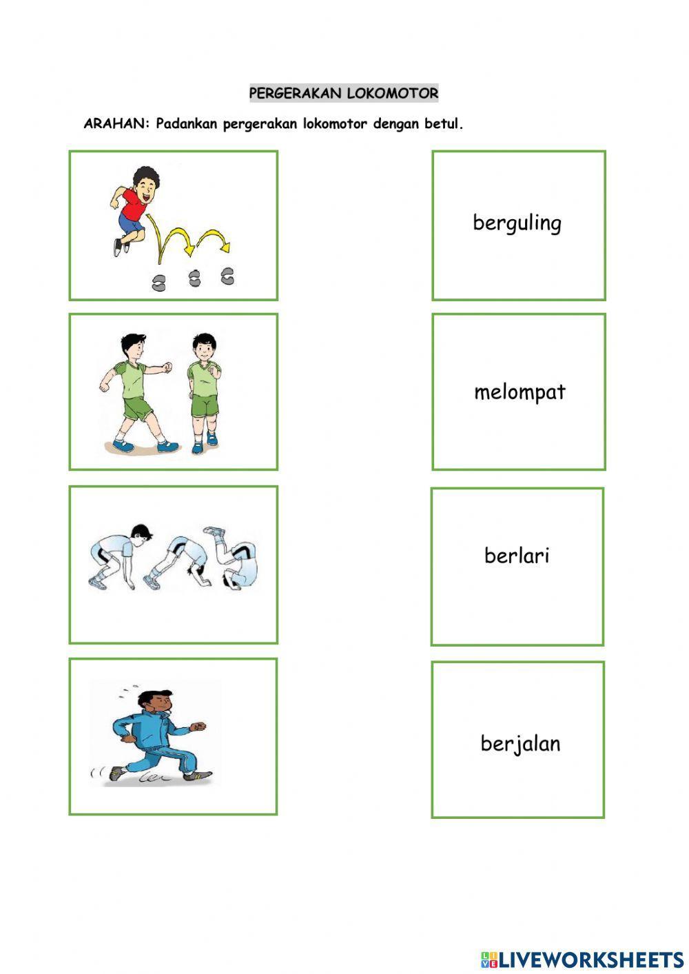Pergerakan Lokomotor free exercise | Live Worksheets